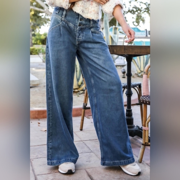 Free People | Jeans | Free People Care Super Sweeper Wide Leg Flood ...